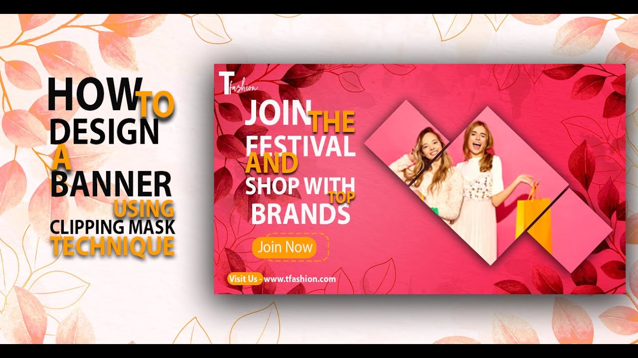 How To Create Web Banner Using Photoshop Clipping Mask Technique 2021 ...