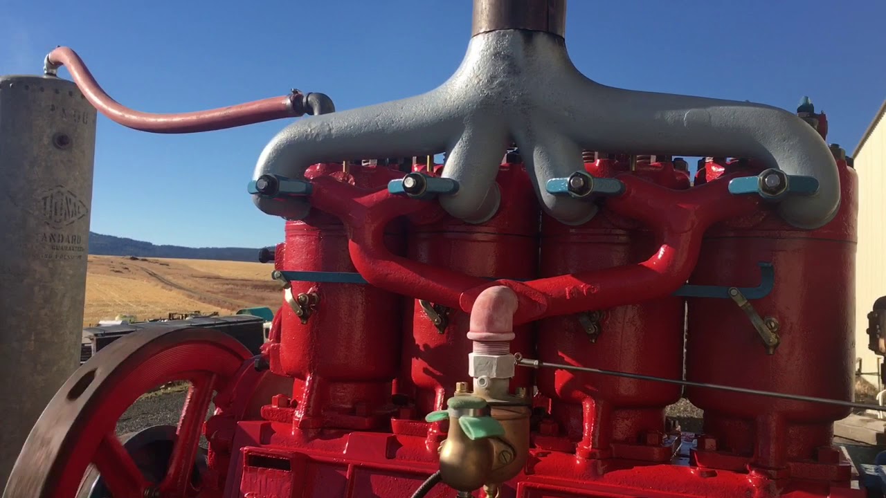 1917 Holt Engine startup and run - YouTube