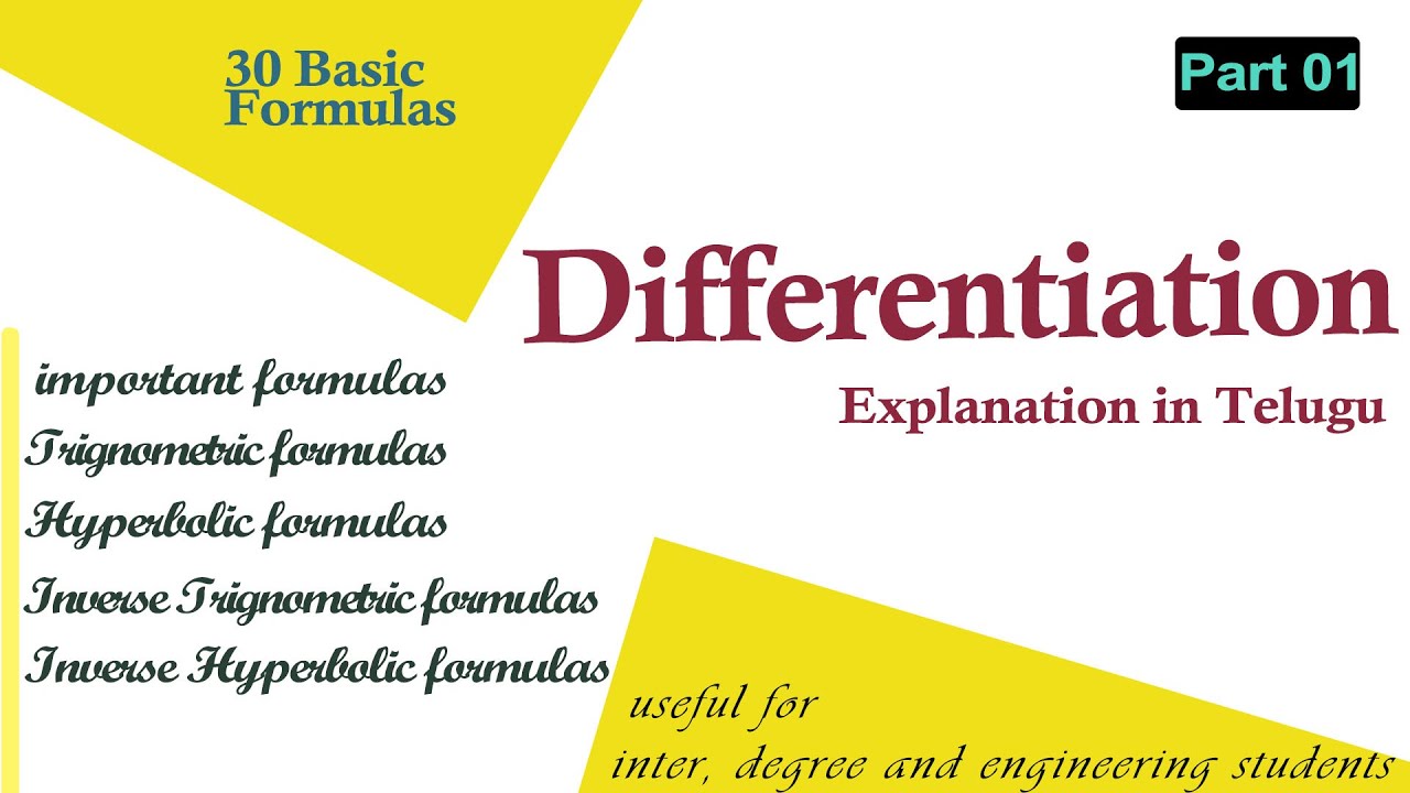 Differentiation basic formulas - YouTube