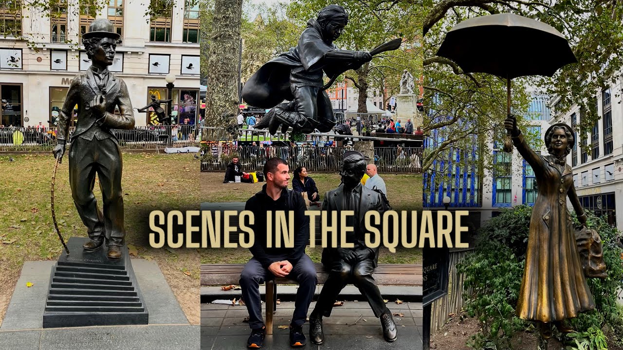 Scenes in the Square | Leicester Square Film Statues 🎥 London 🇬🇧 - YouTube