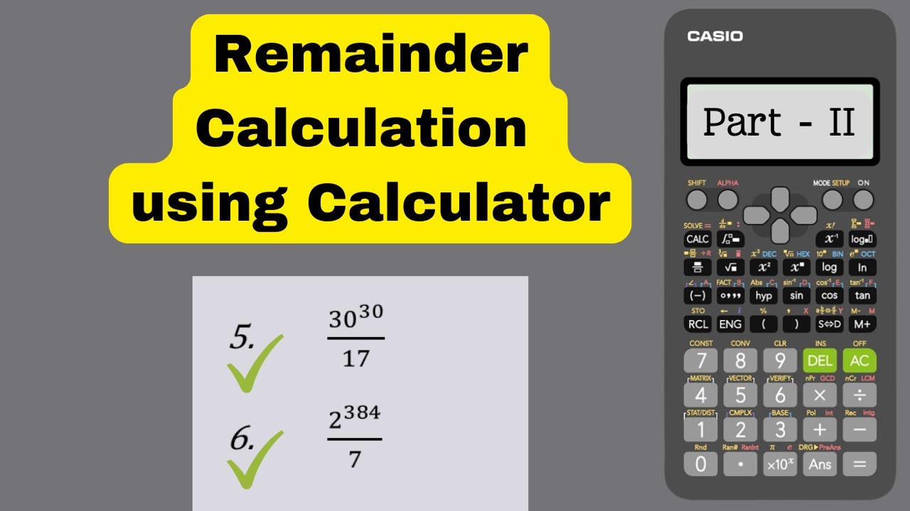Remainder Calculation Using Calculator | Remainder Calculator Tricks ...