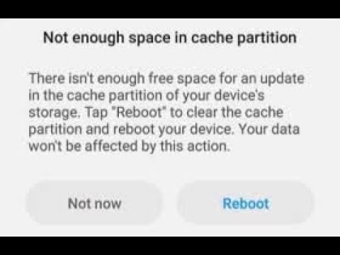 Fix Not Enough Space In Cache Partition - YouTube
