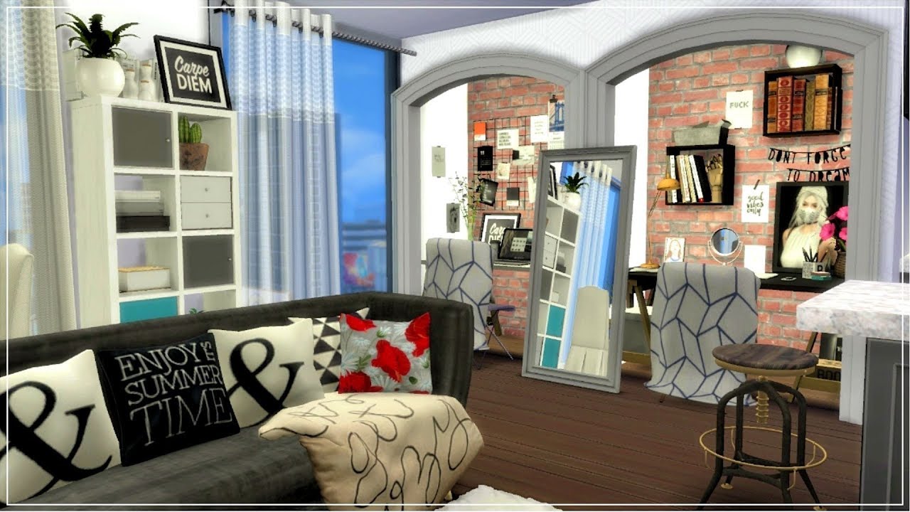 The Sims 4| Apartment Build | Manhattan College Dorm Apartment + CC ...