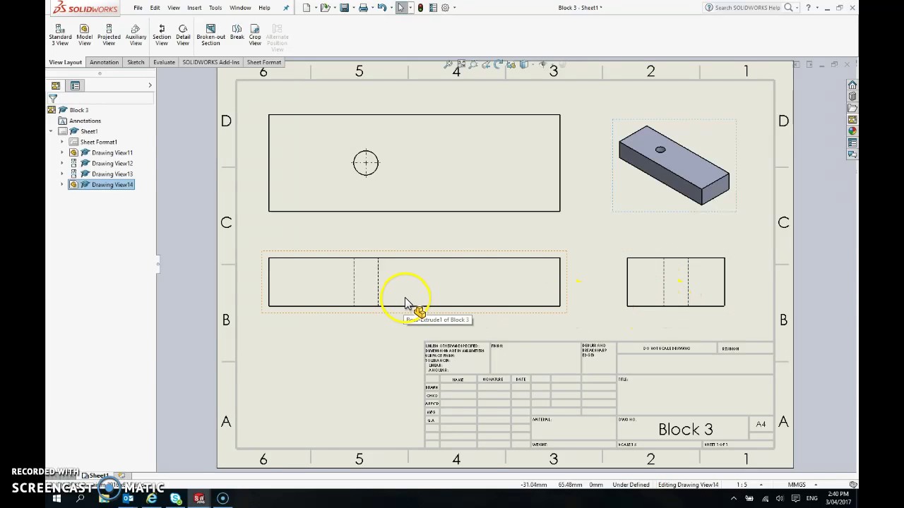 SW2.1A Solidworks. making a drawing - YouTube