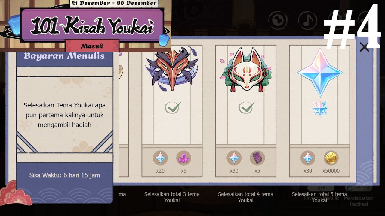Event web 101 Kisah Youkai [4/5] total 120 primogems || GENSHIN IMPACT ...