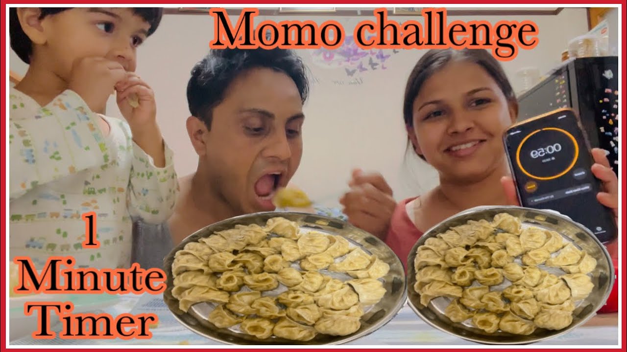 1 Minute Momo 🥟 challenge with hubby - YouTube