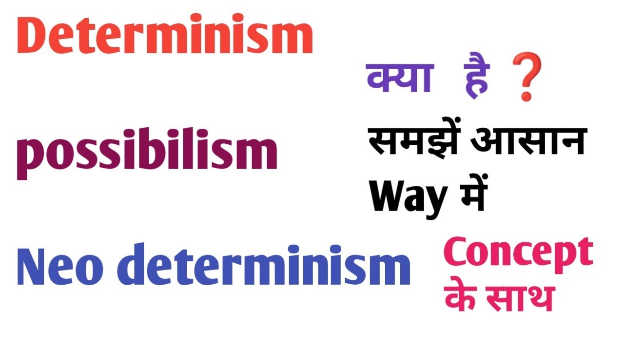What is Possibilism, what is Determinism, what is Neo determinism - YouTube