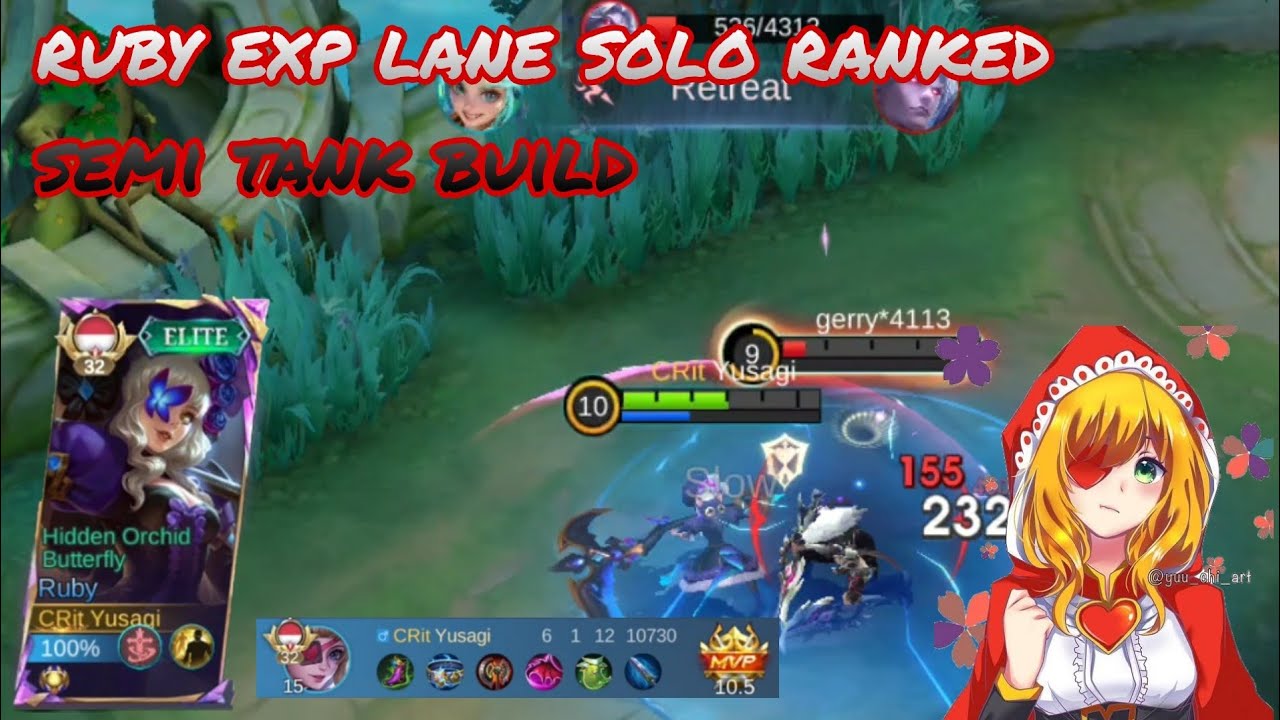 MLBB - solo ranked ruby exp lane laning phase againts martis semi tank ...