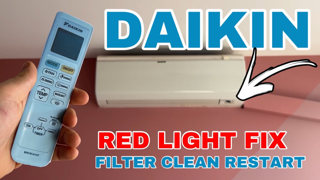 How to fix RED light filter cleaning on DAIKIN air conditioner - YouTube