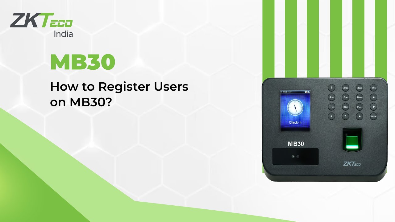How to Register Users on MB30? - YouTube