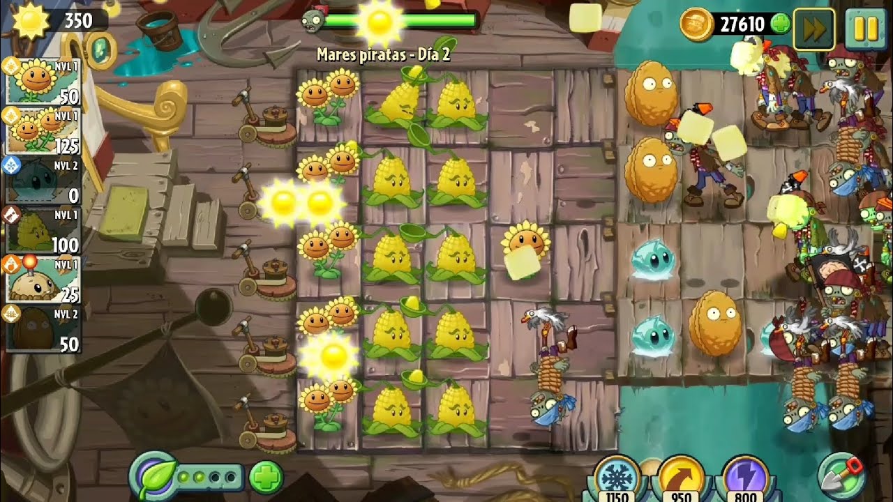 el ataque de los piratas zombie #plantsvszombies #plantsvszombies2 ...