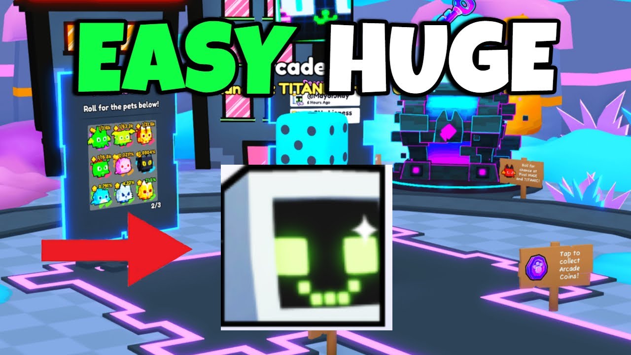 How To Get Free Easy Huge Pets In New Arcade Update Pets Go Roblox ...