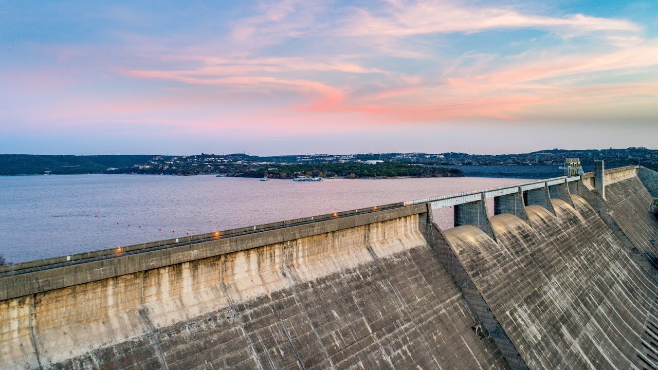 Mansfield Dam in Austin Texas - DRONE Flight - YouTube