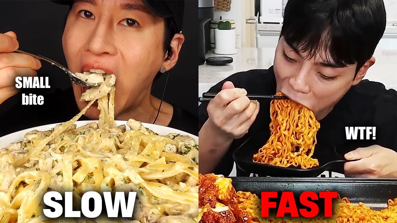 FAST VS SLOW Eating Mukbangers! 😱 - YouTube