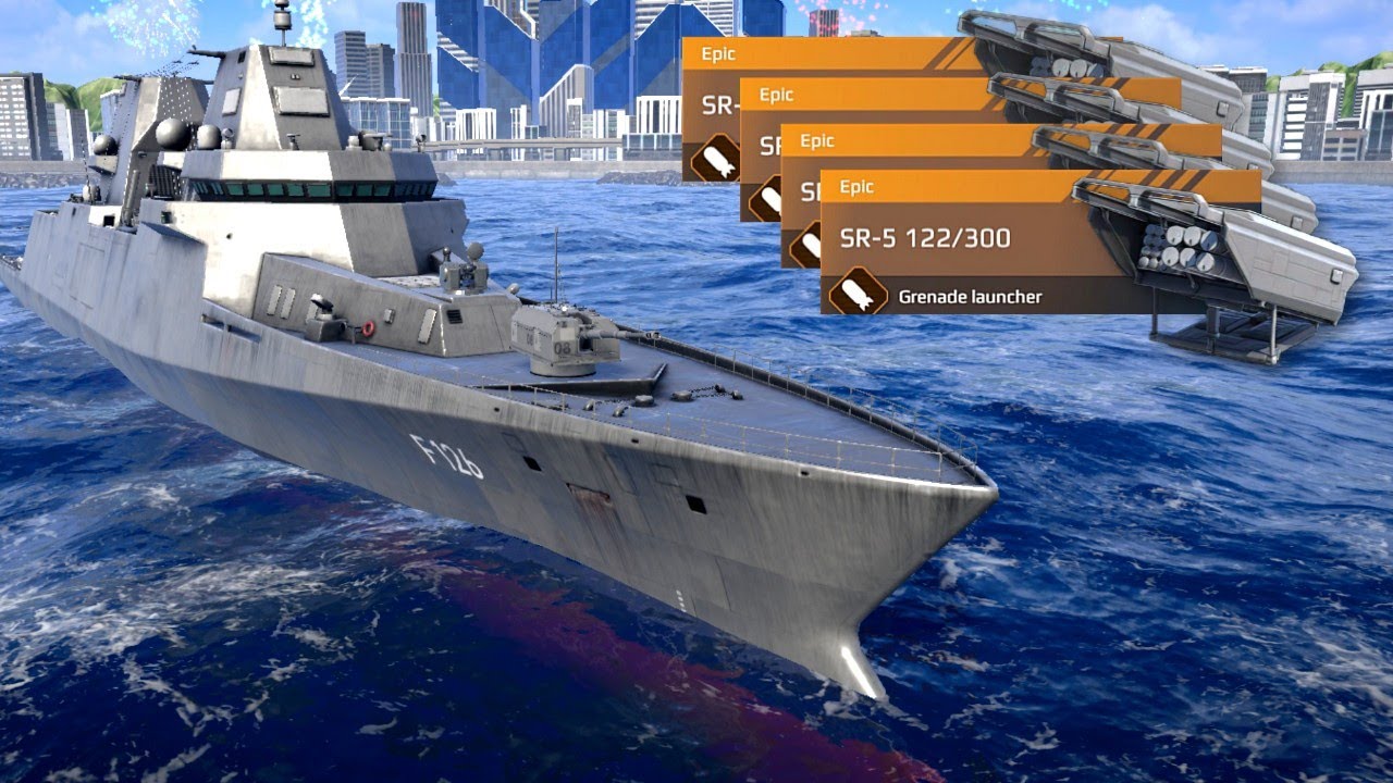 FGS F126 With 4x SR-5 122/300 Grenade Launcher | Modern Warships - YouTube