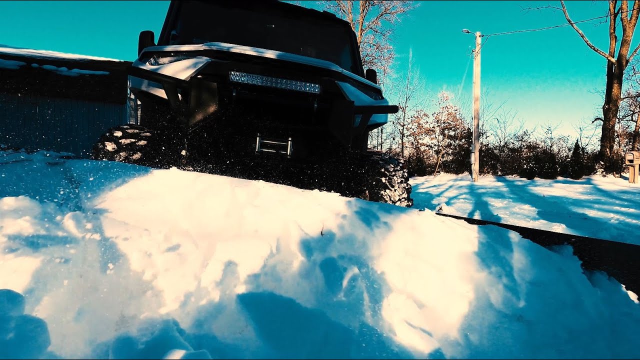 Pushing Snow with Polaris Ranger 1000 XP and Tusk SubZero Snow Plow ...