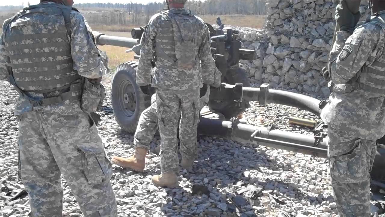 Army Artillery Direct Fire(M119 Howitzer) - YouTube