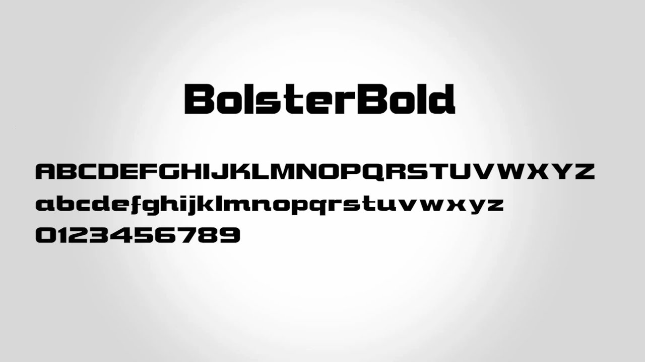 BolsterBold Font - YouTube