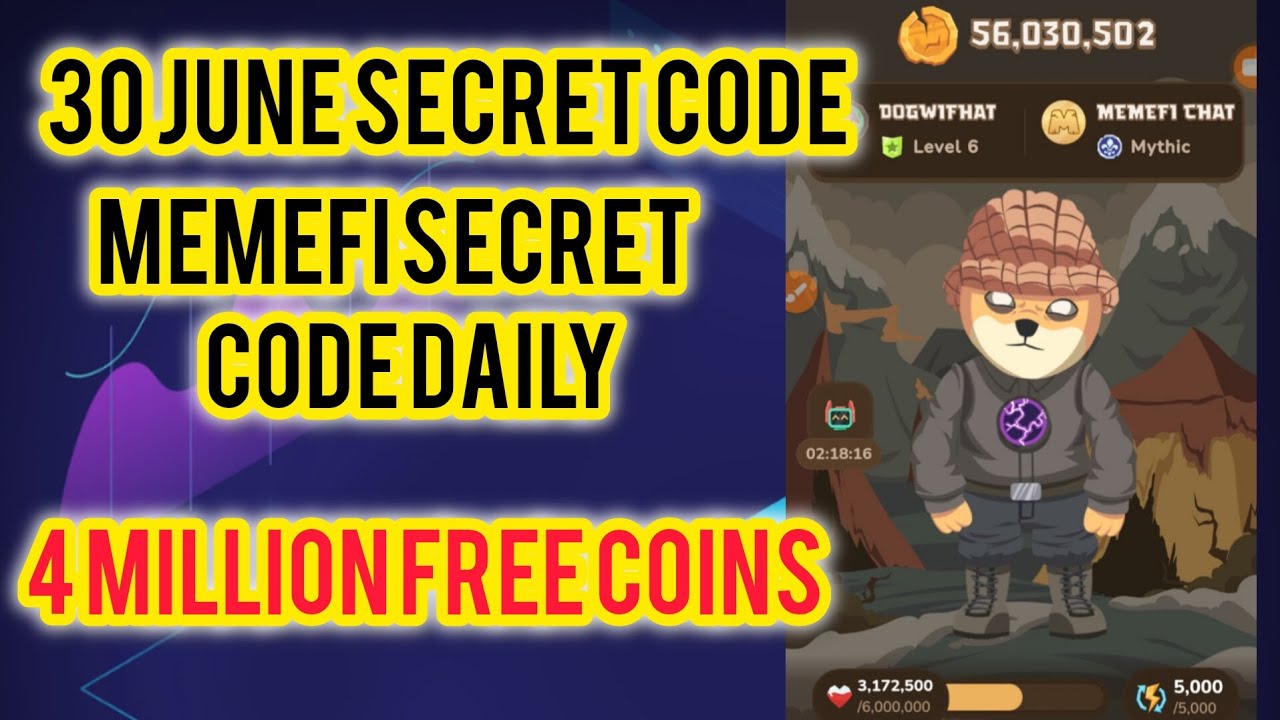 memefi secret code daily ll 30 June memeficoin secret code ll secret code daily 4 million coins ...