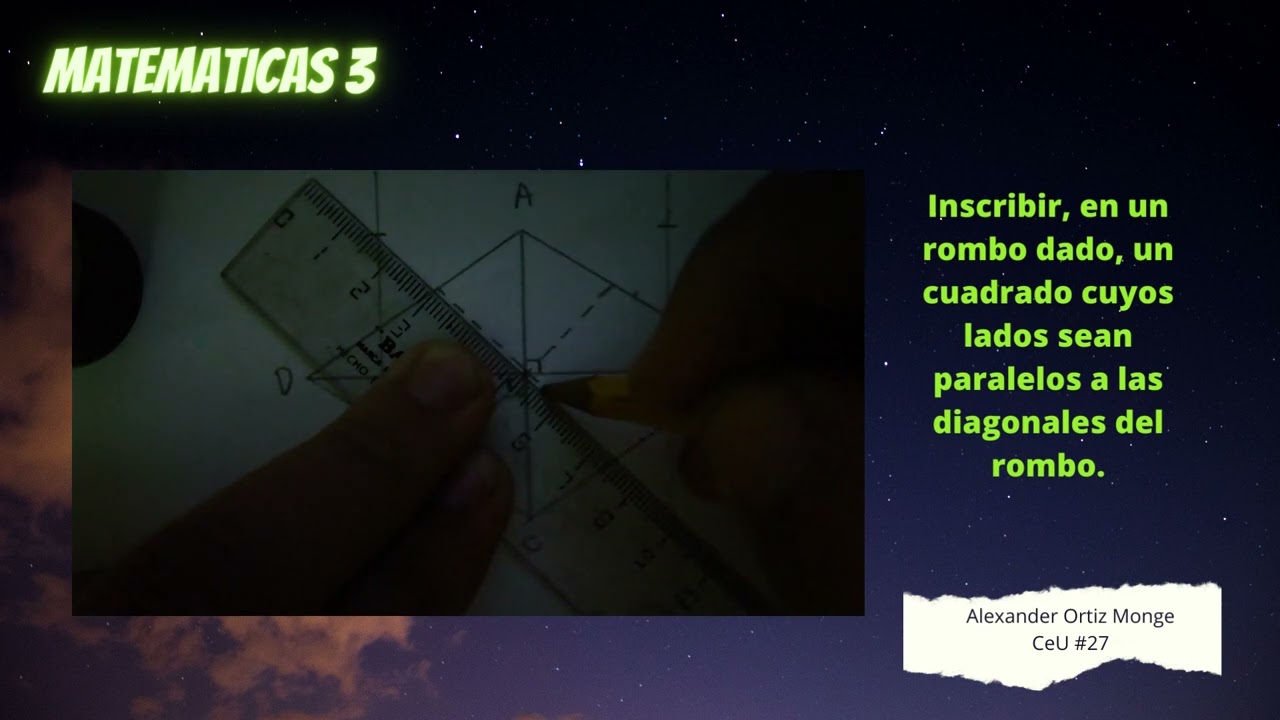 Inscribir, en un rombo dado, un cuadrado cuyos lados sean paralelos a ...