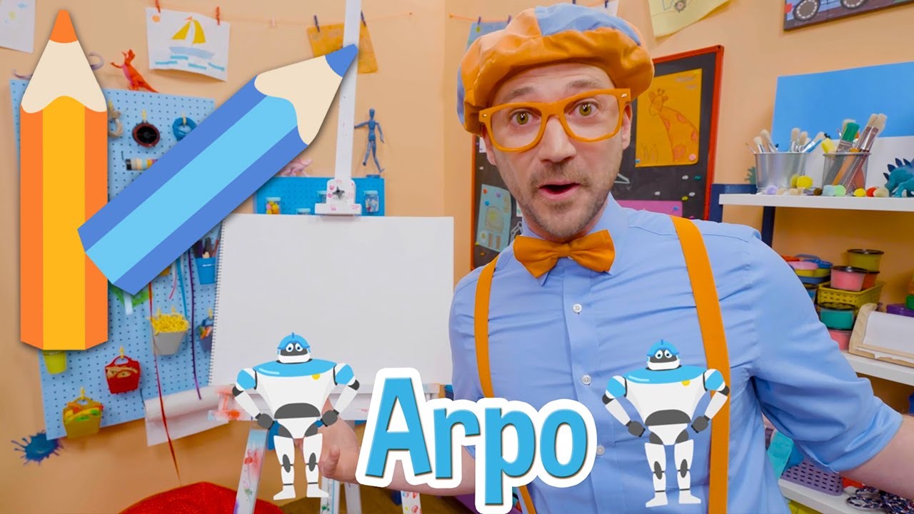 How To Draw ARPO The Robot - EASY ART FOR KIDS! | Blippi's Drawing ...