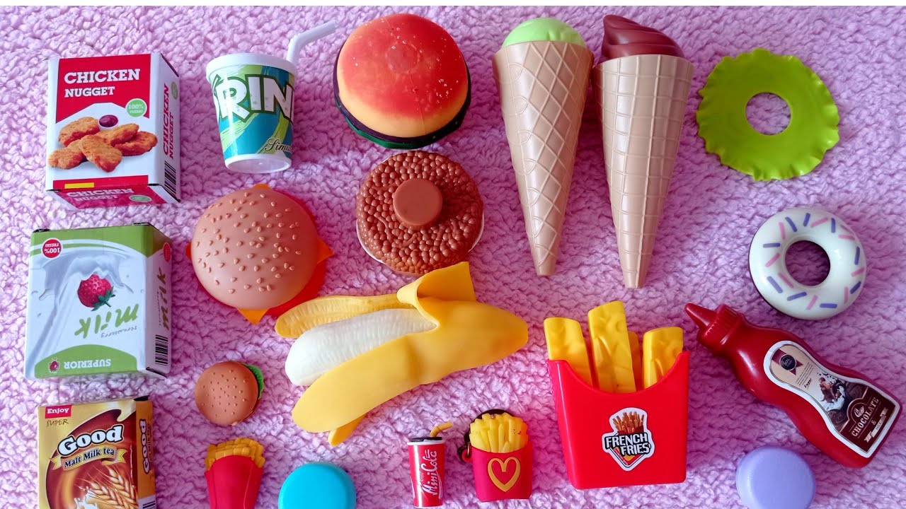 19 minutes satisfying unboxing with pretty FAST FOOD ASMR / TOY ASMR ...