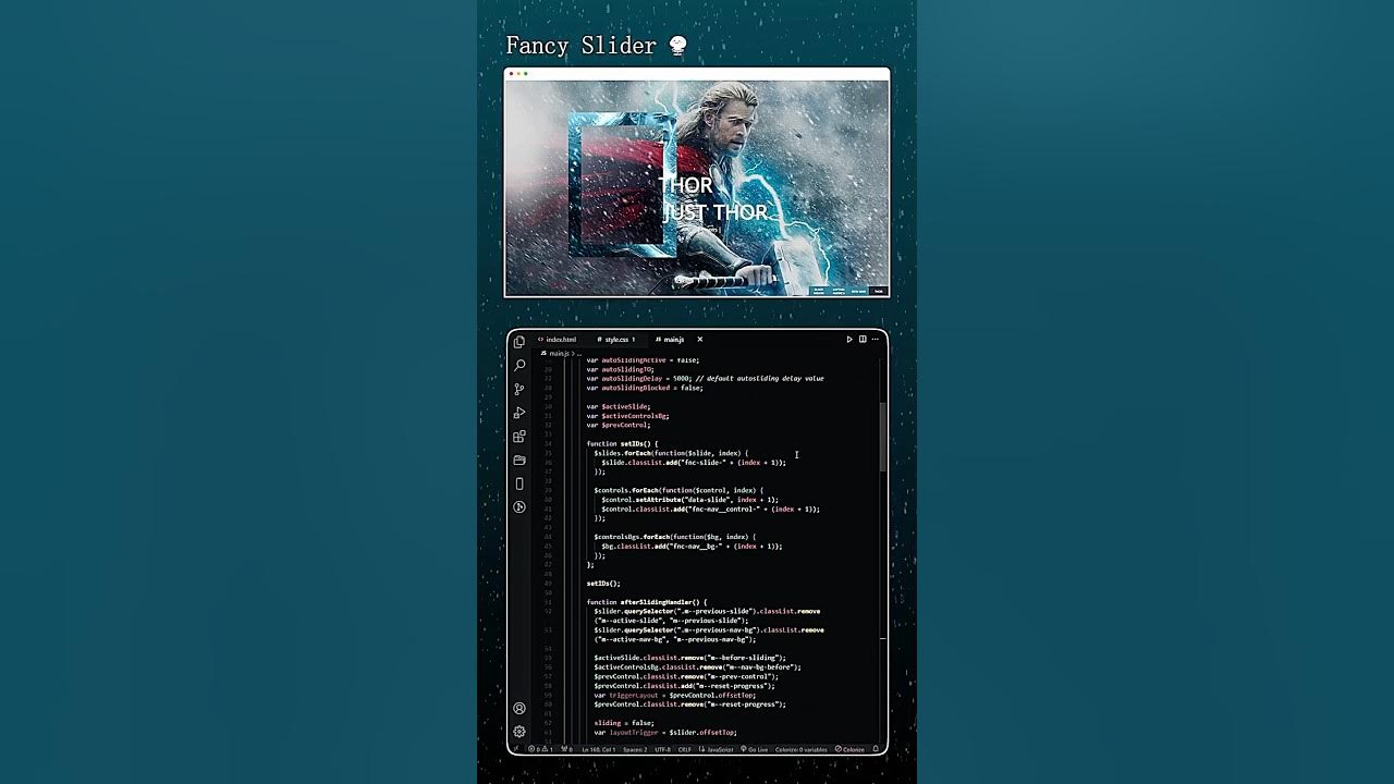 Create Fancy Slider For website using HTML CSS and JavaScript #coding #shortvideo #shorts # ...