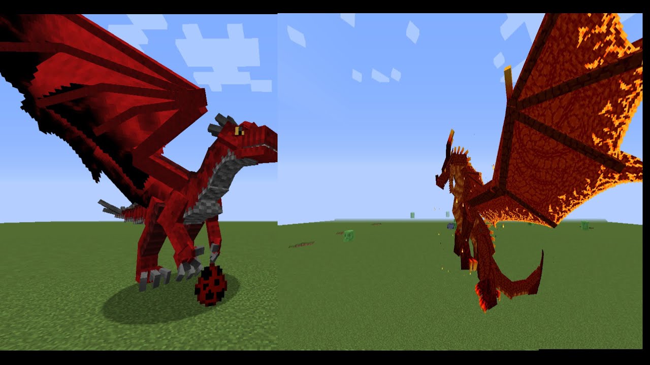Minecraft: dragon vs dragon royal red(wyrmroost) vs ignibus(lycanites ...