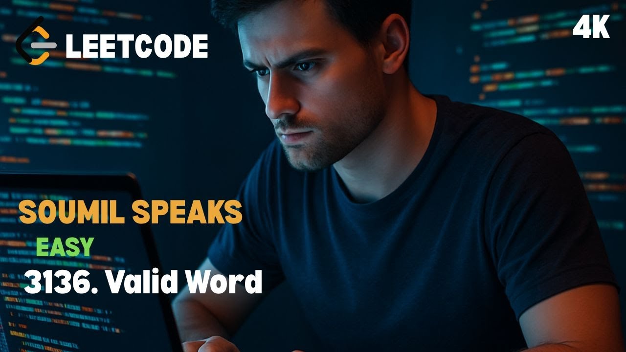 3136. Valid Word | String Validation | Leetcode | Python in Tamil | Soumil Speaks - YouTube