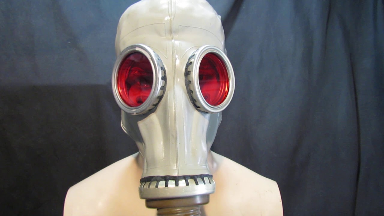 GP5 Gas Mask Grey With Red Tint 3mm Polycarbonate lenses. - YouTube