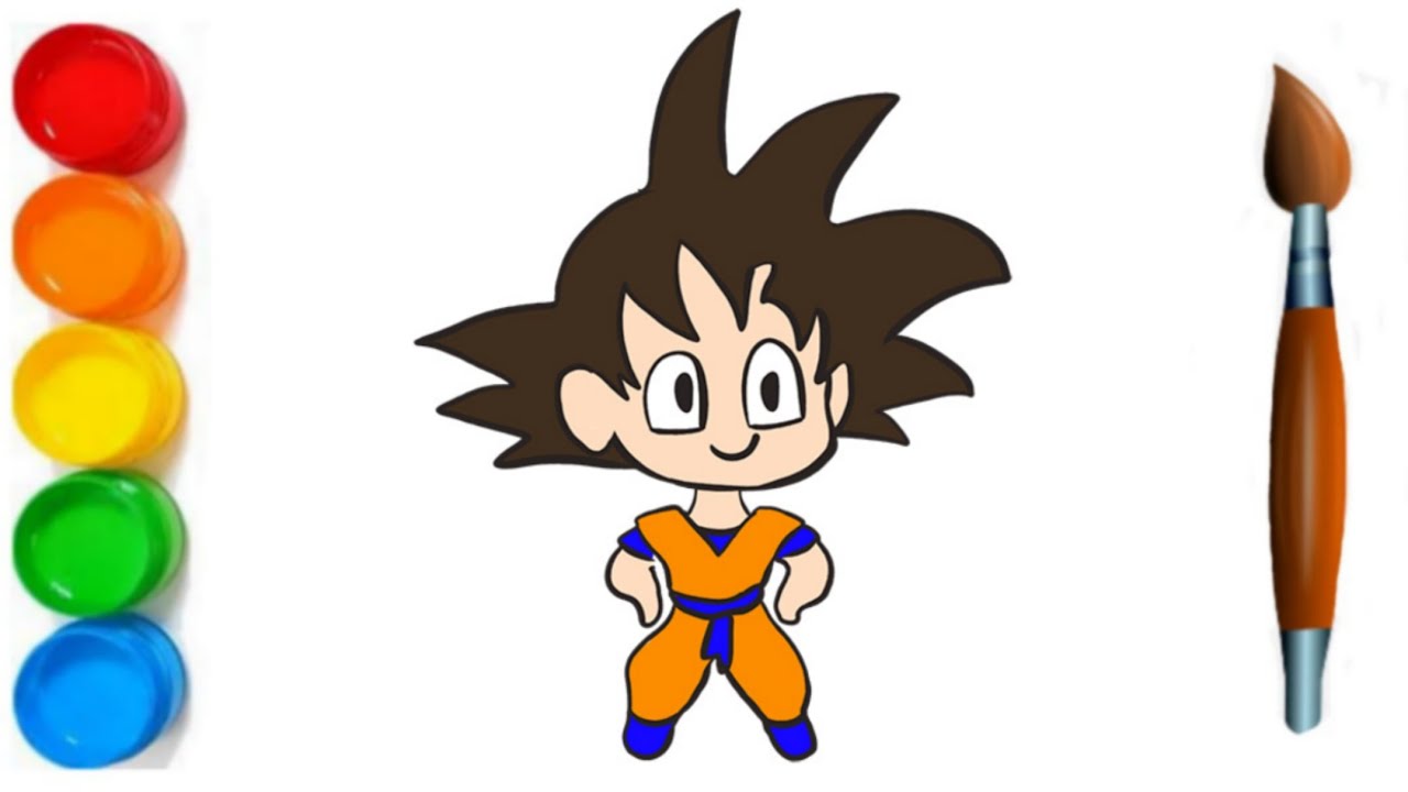 How to Draw Cute Goku Drawing for kids || Easy step by step to Draw ...