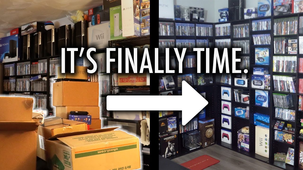 Moving My (Messy) Game Collection & Setting Up My New Game Room - YouTube