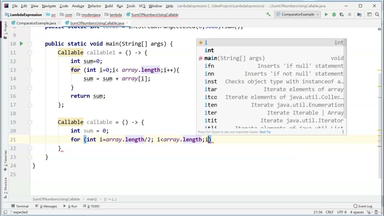 Advance JAVA Full Course - 15 Java8+ Callable Example With Lambda - YouTube
