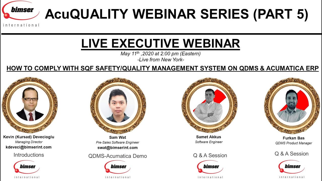 AcuQuality Webinar Series (Part 5): How to comply with SQF standards ...