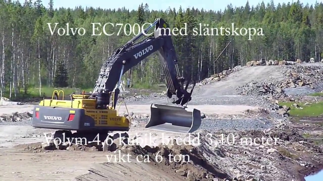 Volvo EC700CL with Big Hydraulic slopebucket - YouTube