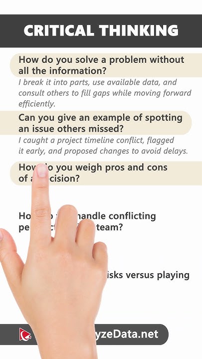 Top CRITICAL THINKING Interview Questions & Standout Answers #jobs # ...