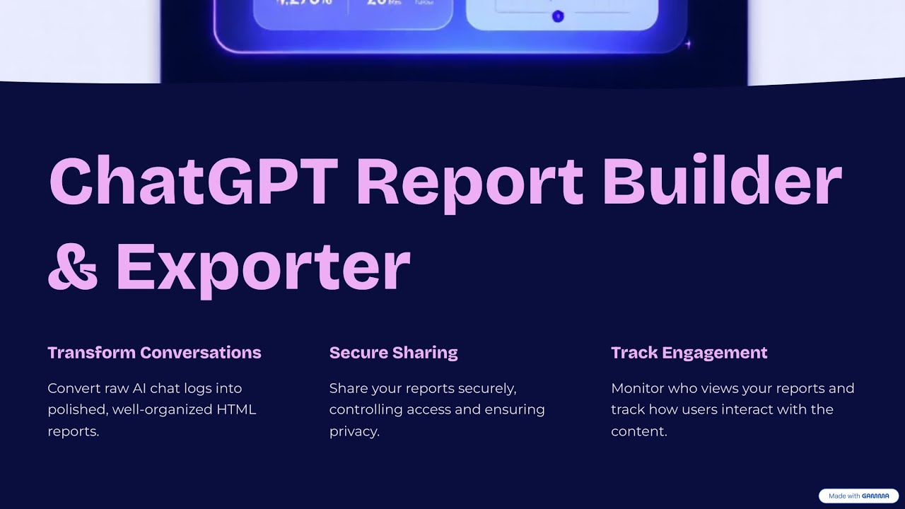 ChatGPT Report Builder and Exporter - YouTube
