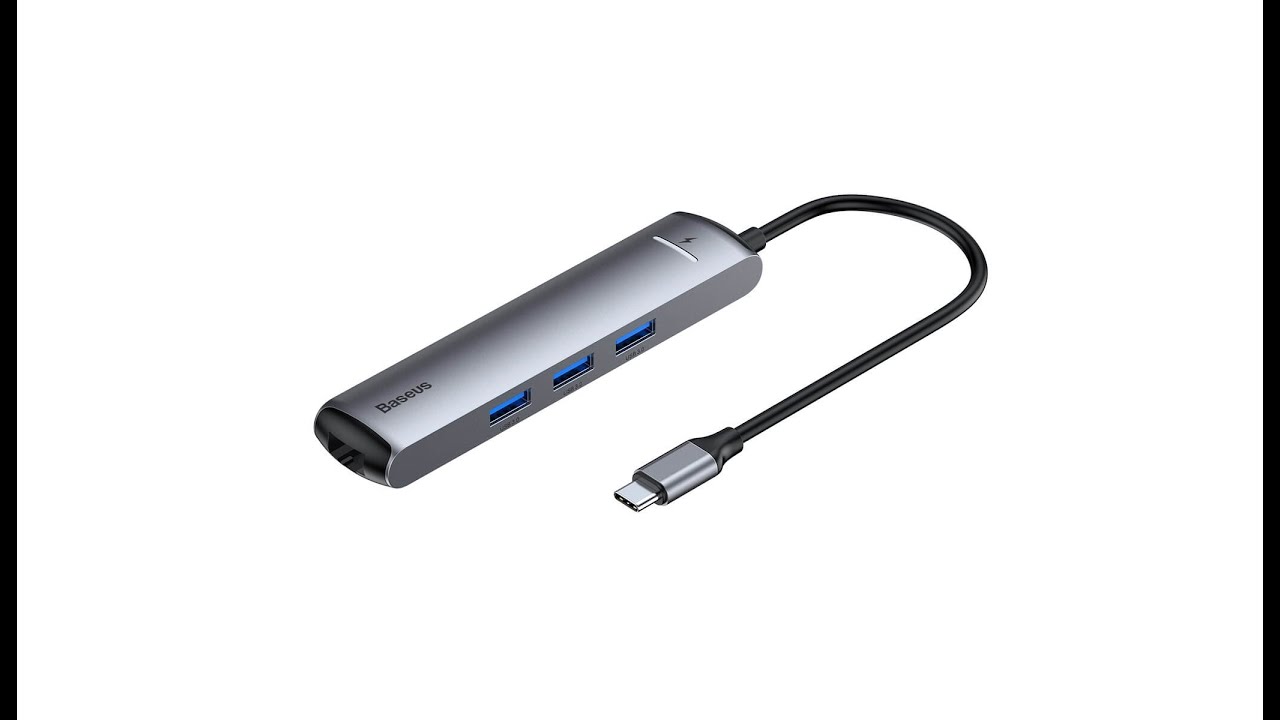 Baseus mechanical eye Six-in-one smart HUB docking station Grey - YouTube