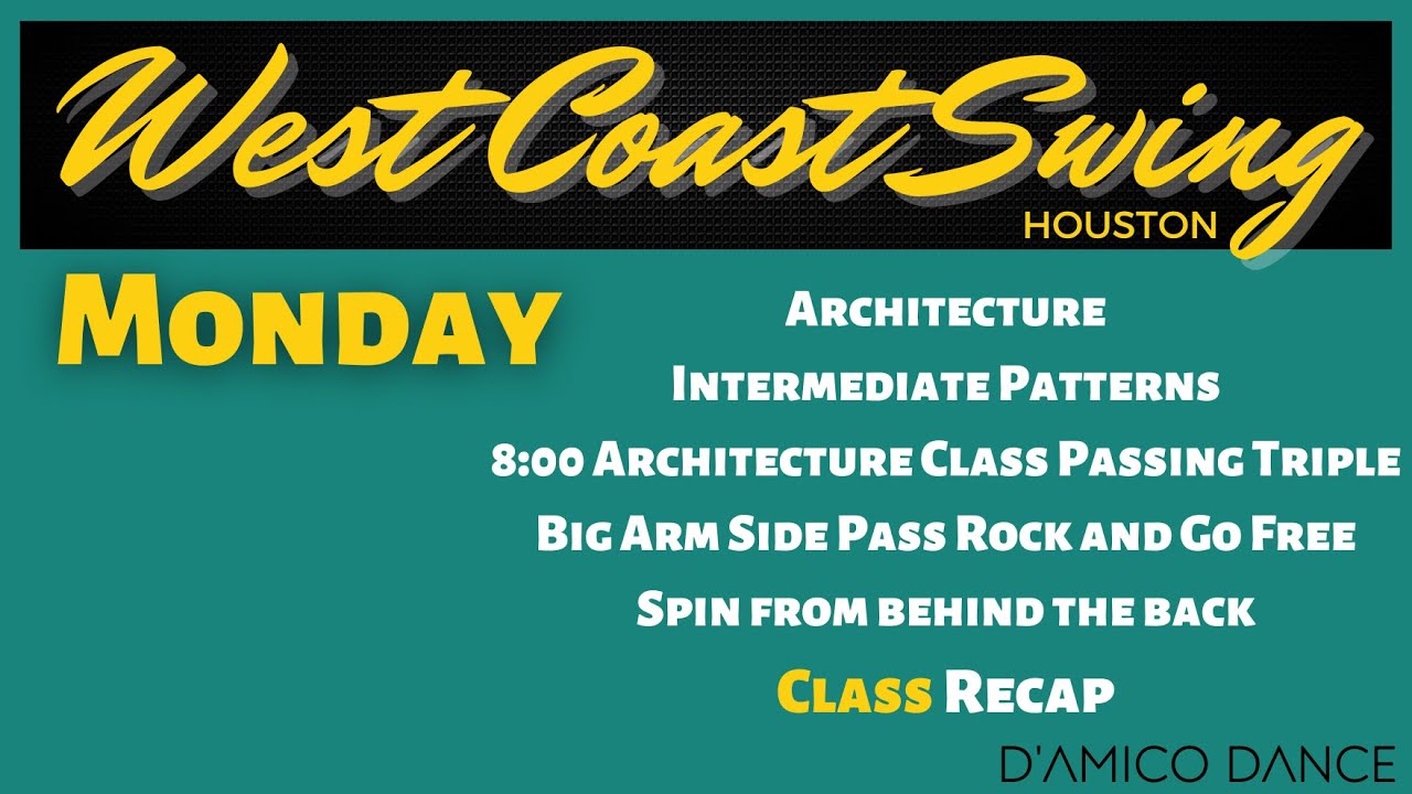 West Coast Swing Intermediate Patterns - YouTube