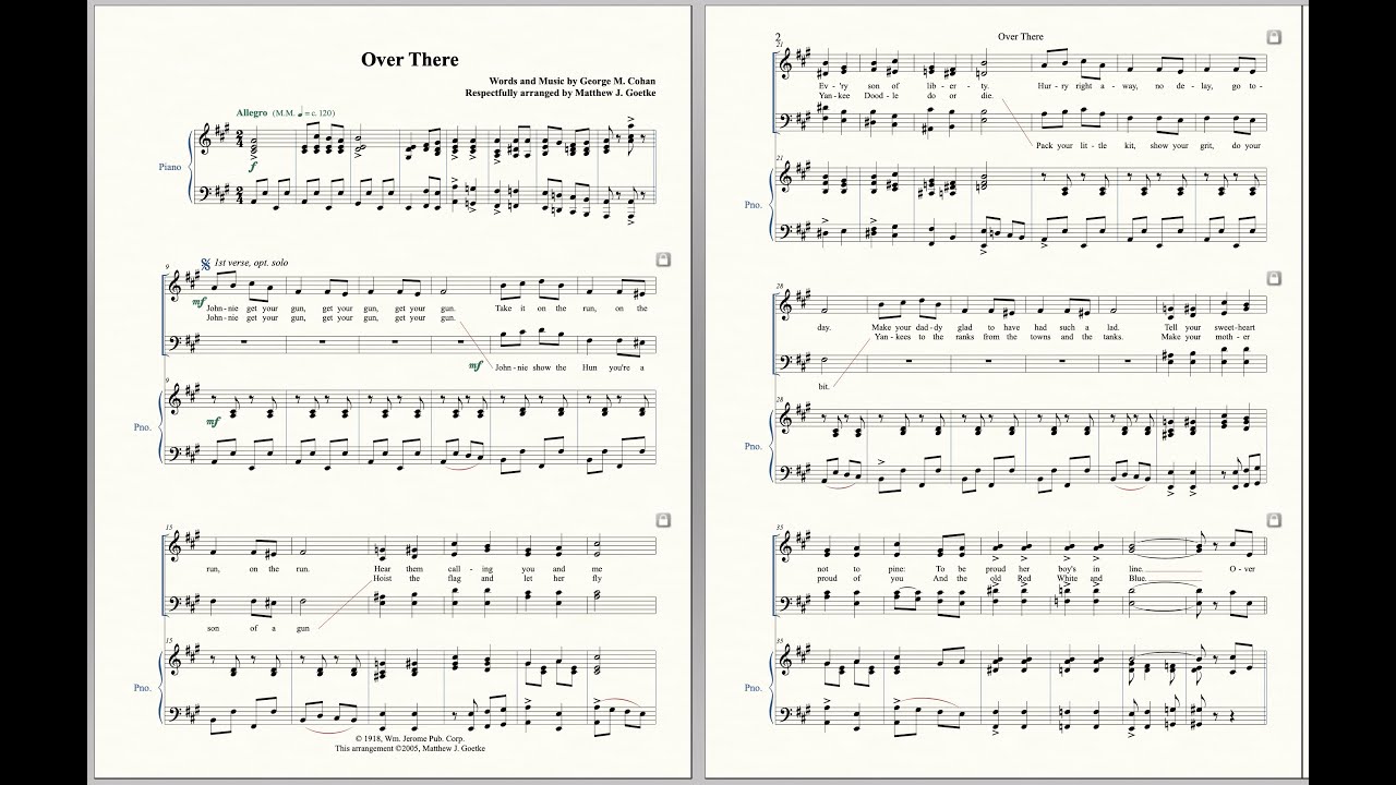 Over There: SATB with Piano - YouTube