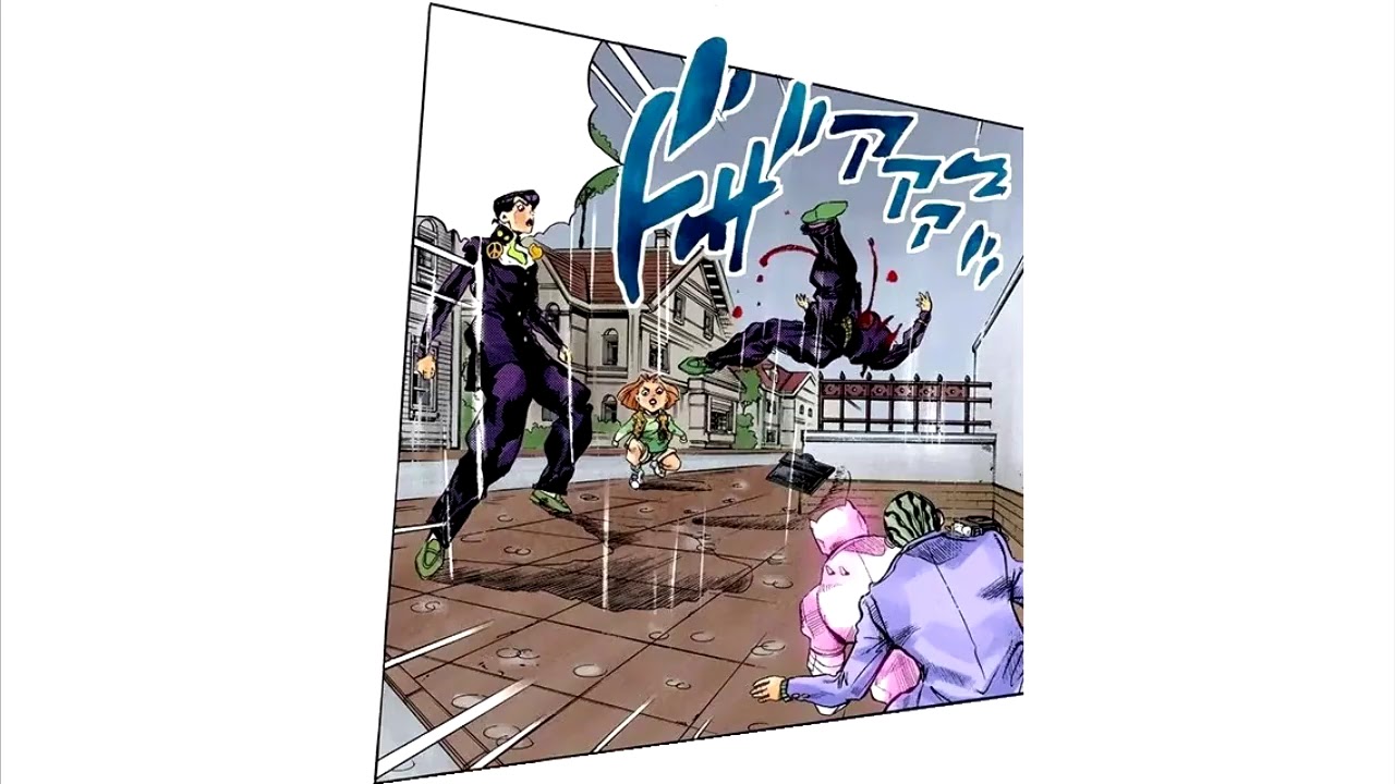 Okuyasu's 'death' - manga version with anime audio - YouTube