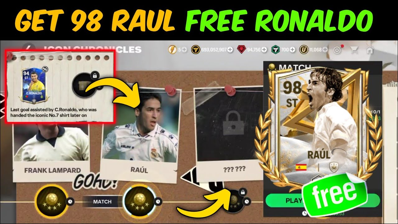 HOW TO GET 98 RAUL MYSTERY NEW ICON CHRONICLES FREE RONALDO UNLOCK ...