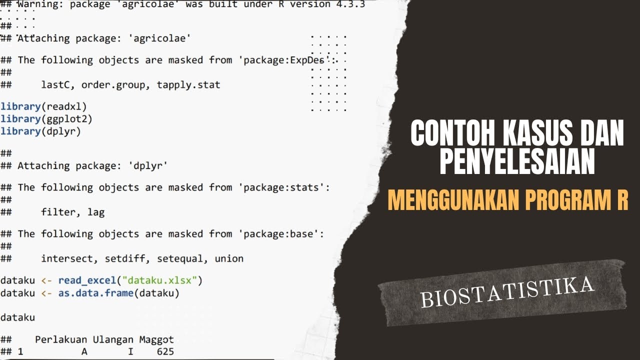 BIOSTATISTIKA : CONTOH KASUS & PENYELESAIAN MENGGUNAKAN PROGRAM R - YouTube