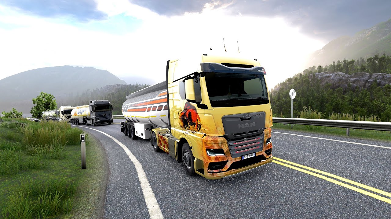 ETS2 Greece at Sunset Looks UNREAL with Snowy Moon's Lighting Mod! 🚛 ...