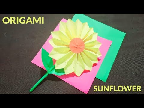How to Make Sunflowers from Origami Paper || Cara Membuat Bunga ...