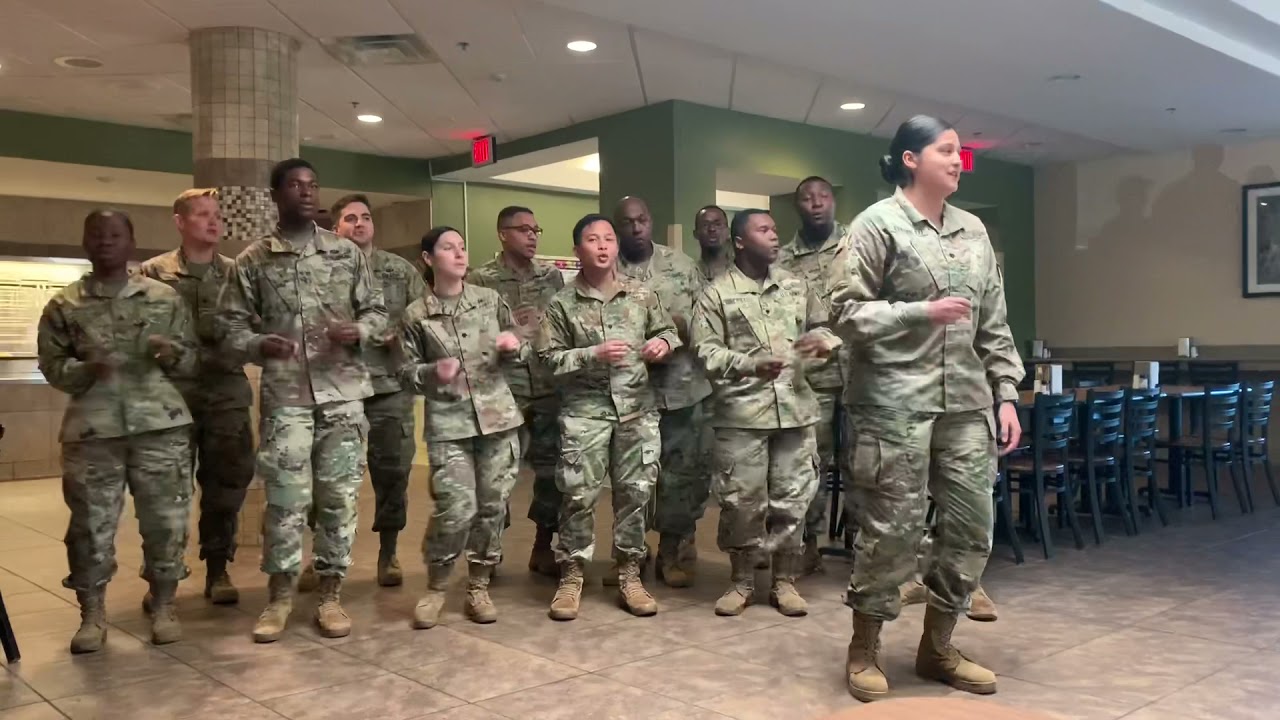 Army Fort Bragg Choir singing at 2BCT DFAC - YouTube