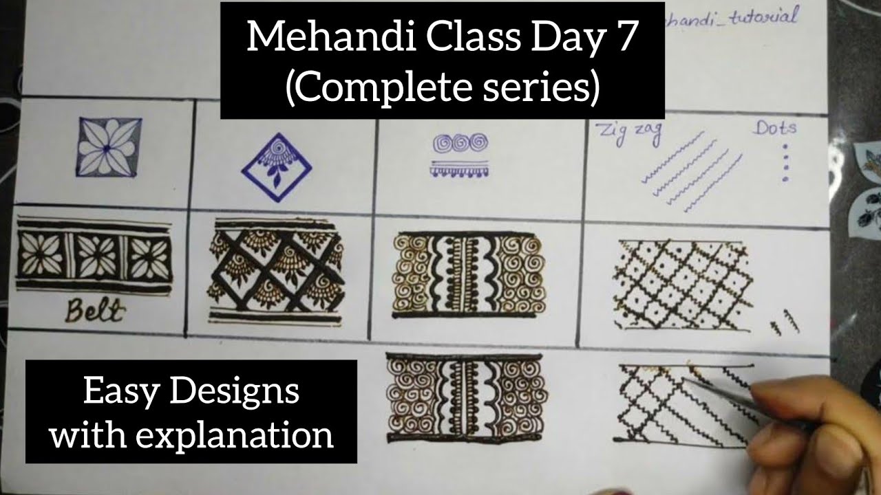 Mehandi Class DAY 7 | Learn Mehandi in 10 Days Challenge 😍| Tanisha ...