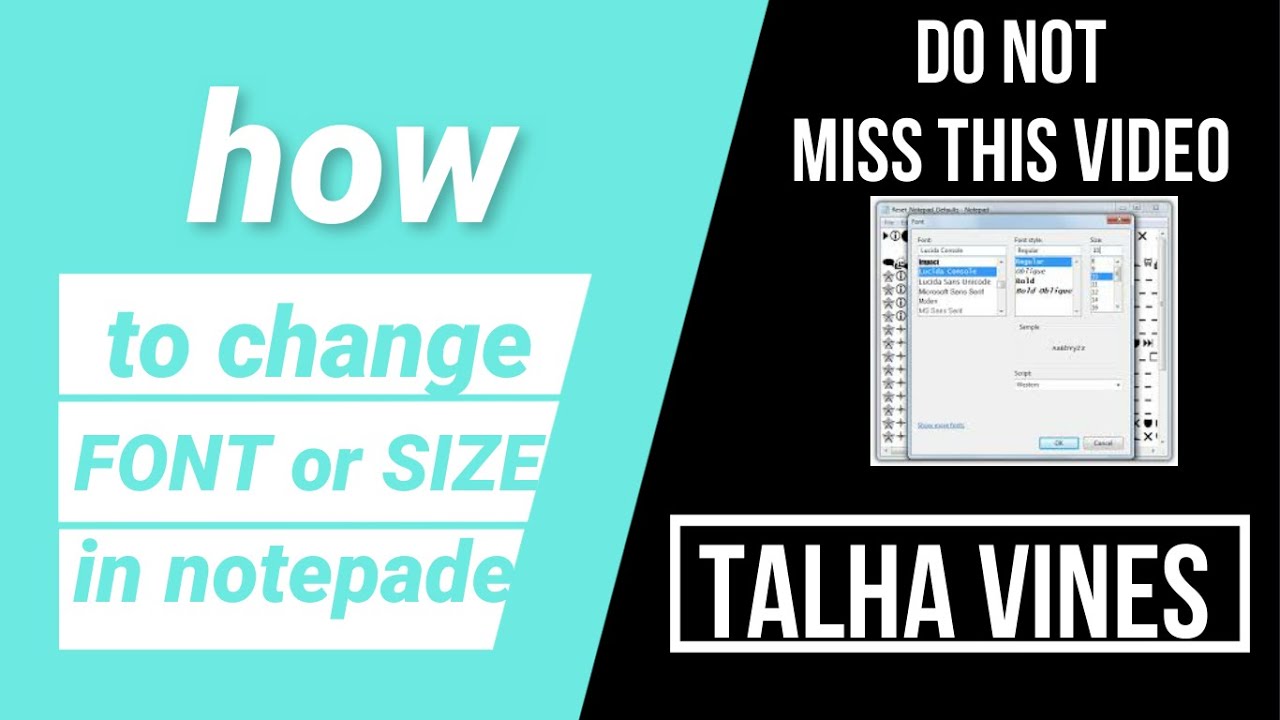 how to change font and size in notepad very easy steps - YouTube