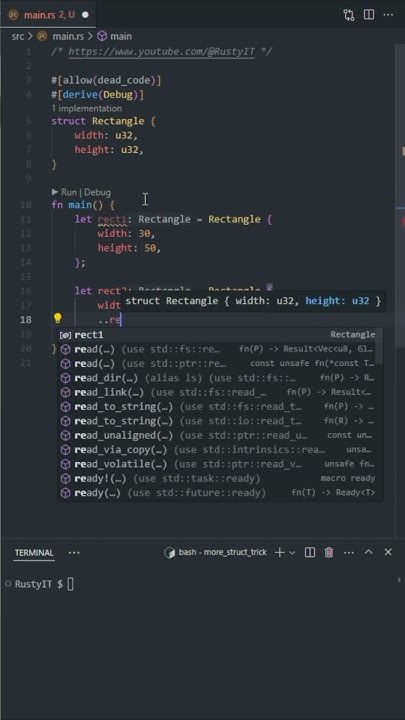 Struct Update in Rust | #rust #programming #coding #shorts - YouTube