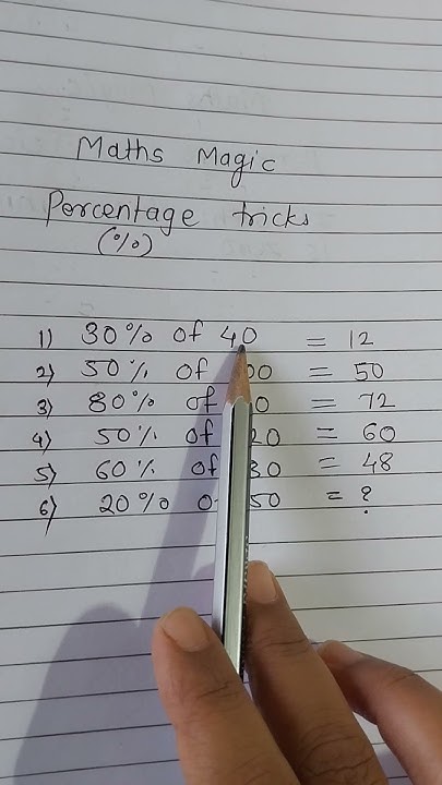 Maths Magic.....#Percentage Tricks...# - YouTube